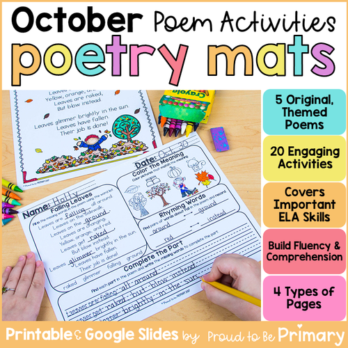Poem of the Week Poetry Activity Mats for October