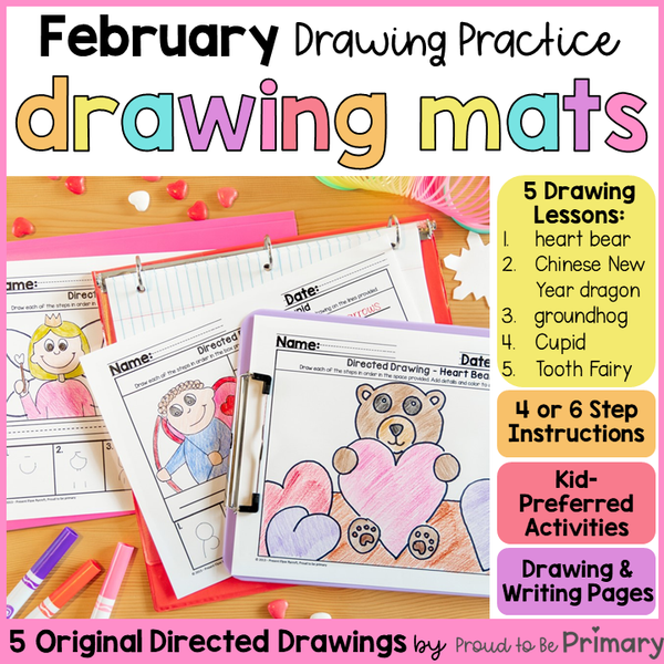 Directed Drawings for February | How to draw Cupid, bear, dragon, grou