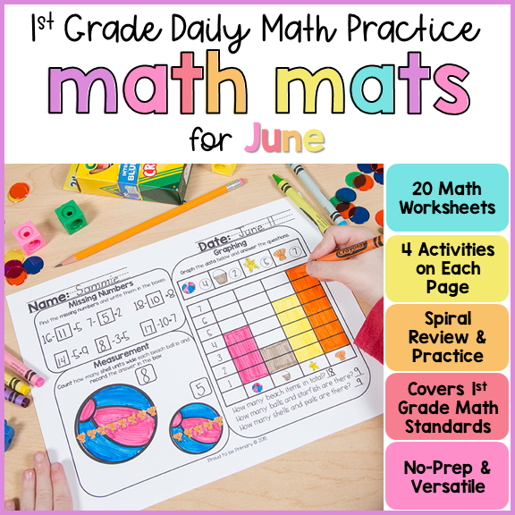 Summer Math Review Worksheets for First Grade – Proud to be Primary