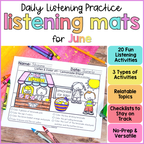 Summer Following Directions & Listening Activities
