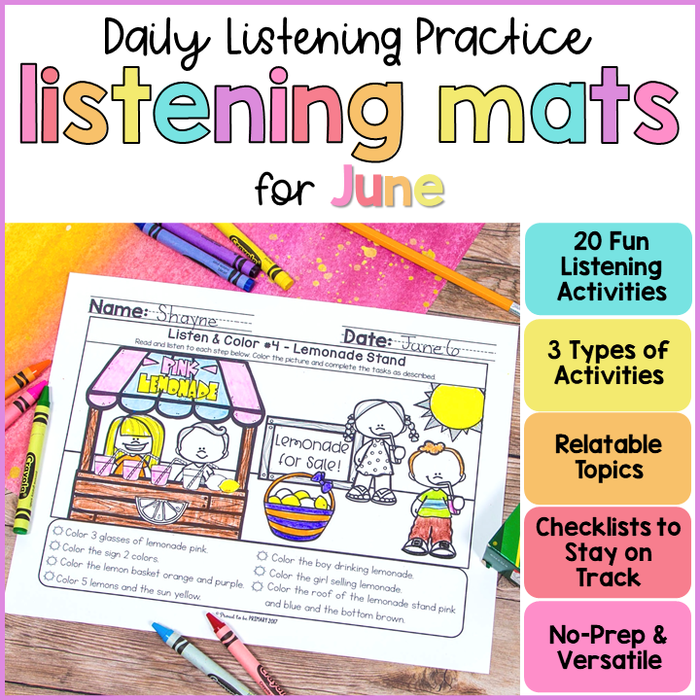 Summer Following Directions & Listening Activities