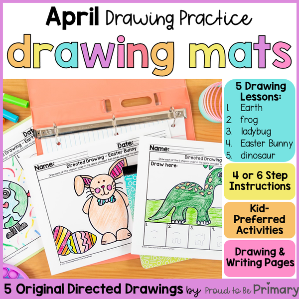 Spring Directed Drawings for April | How to Draw Easter bunny, earth ...