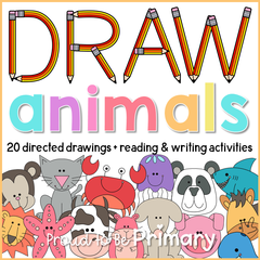 Directed Drawing Animals, Pets Ocean Zoo- Writing & Reading Activities