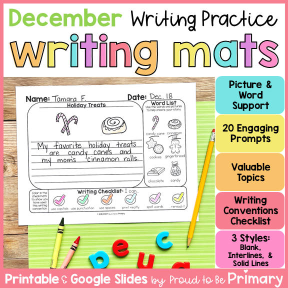 Writing Prompts Practice for December – Proud to be Primary