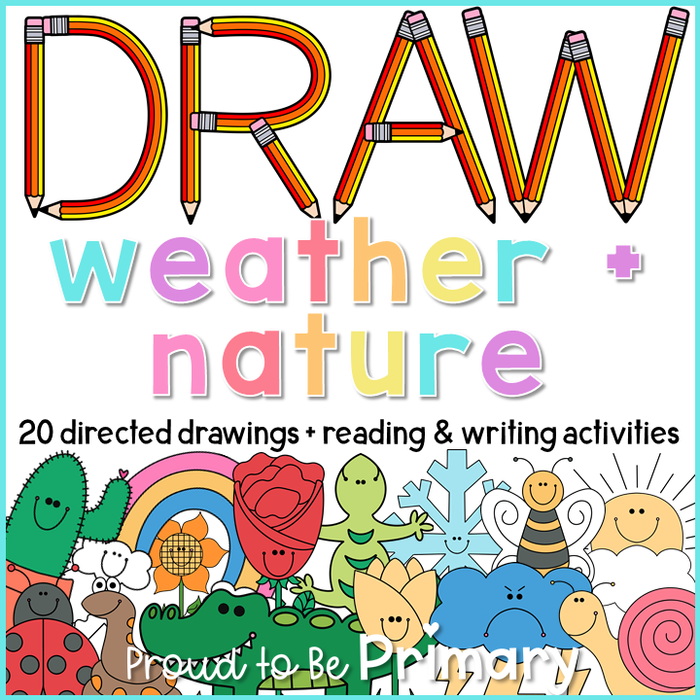 Step-by-Step Directed Drawing & Writing - Weather, Bugs, Plants, Tree