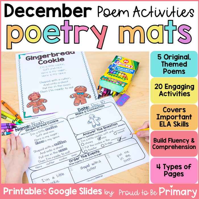 Poem of the Week Poetry Activity Mats for December