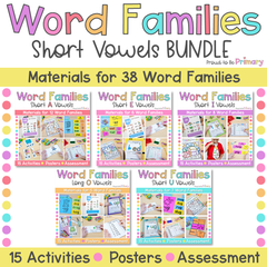 Word Family Short Vowel CVC and CVCC Activities for Kids