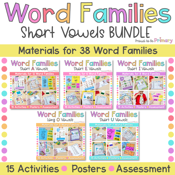 Word Family Short Vowel CVC and CVCC Activities for Kids – Proud to be ...