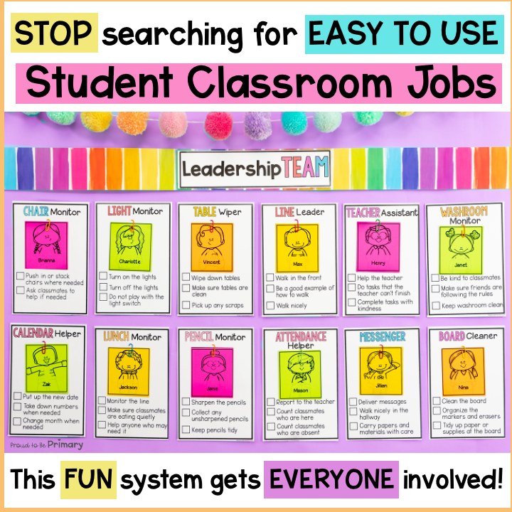 Classroom Jobs System for Classroom Management – Proud to be Primary