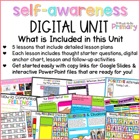 Self-Awareness DIGITAL Lessons and Activities for Grades 3-5