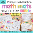 Math Review Worksheets Bundle for First Grade