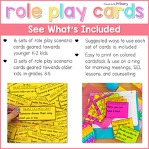 Social Skills Role Play Scenario Task Cards - Social Emotional SEL Gro