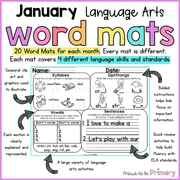 January Word Work and Daily Language Arts Review