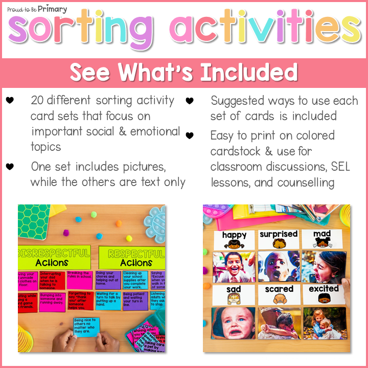 20 Sorting Activities for SEL Lessons – Proud to be Primary