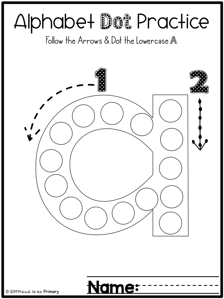 Alphabet Letter Dot Pages – Proud to be Primary