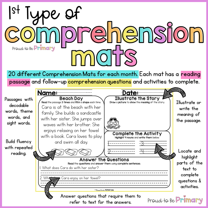 Summer Reading Comprehension Passages – Proud to be Primary