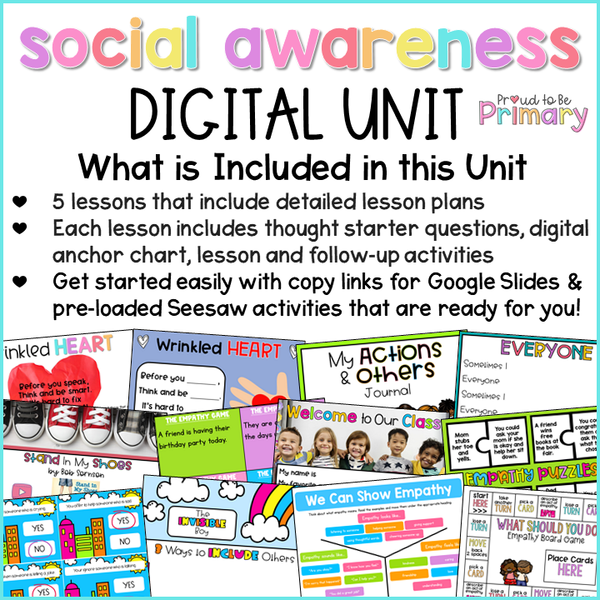 Empathy & Social Awareness Digital Lessons and Activities for K-2 ...