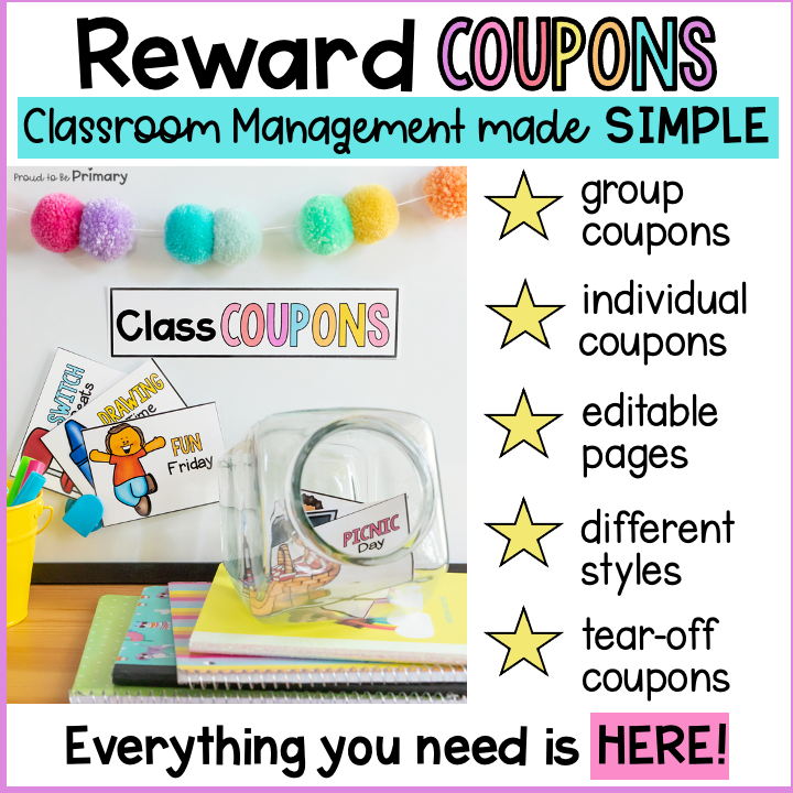 Classroom Reward Coupons – Proud to be Primary
