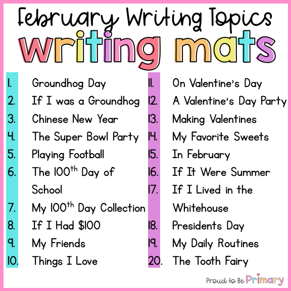 Writing Prompts Practice for February – Proud to be Primary