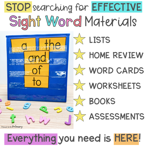 Fry 300 Sight Word List Activities, Books, Worksheets & Assessments