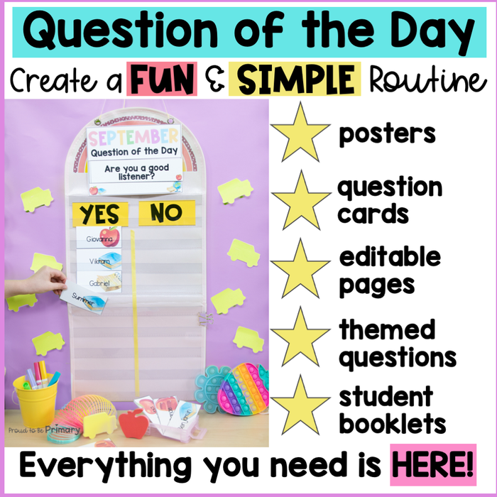 Back to School Question of the Day Morning Meeting Conversation Starte