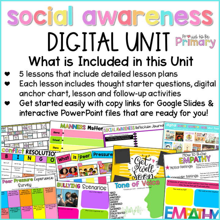 Social Awareness DIGITAL Grades 3-5 Google & PowerPoint Activities ...