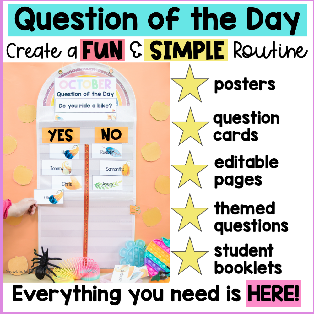 October Question of the Day Cards – Proud to be Primary