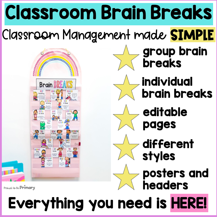 Brain Breaks & Activity Cards for Classroom Management – Proud to be ...