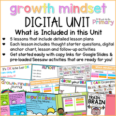 Digital Growth Mindset Lessons and Activities K-2 Social Emotional Learning