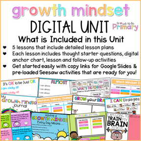 Digital Growth Mindset Lessons and Activities K-2 Social Emotional Learning