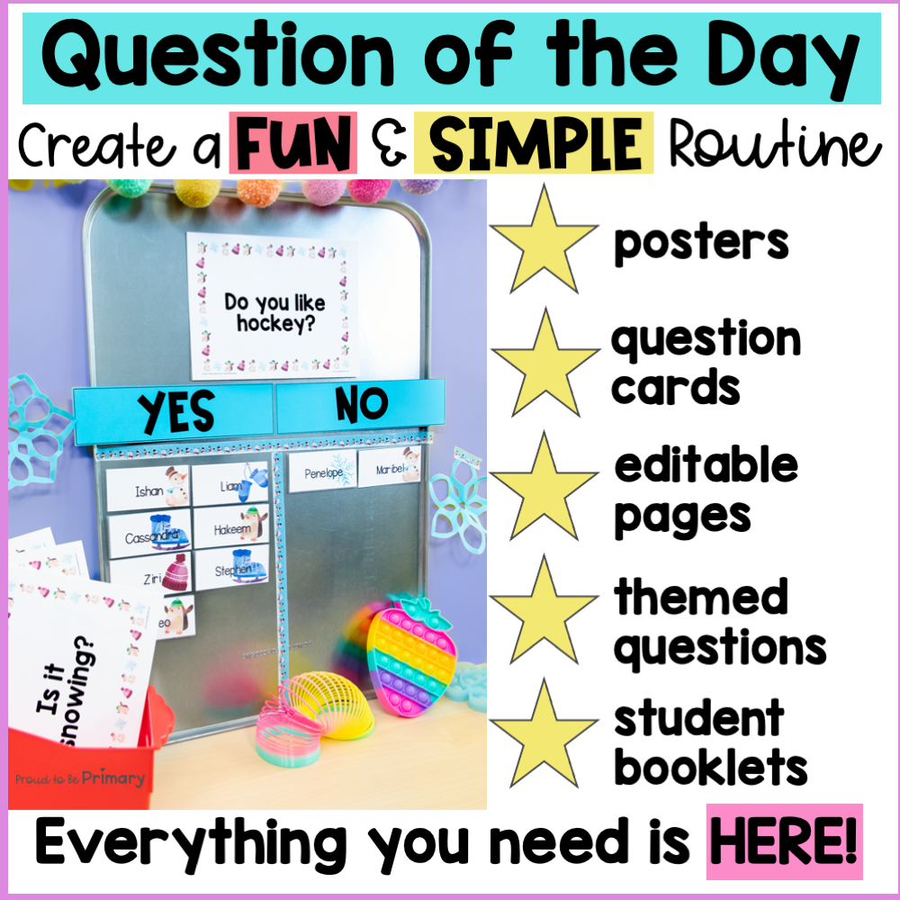 January Question of the Day Cards for Morning Meeting – Proud to be Primary