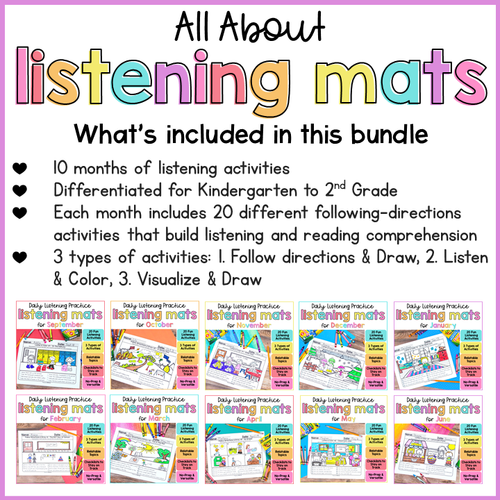 Listening & Following Directions Activities Bundle