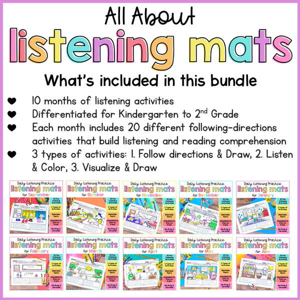 Listening & Following Directions Activities Bundle – Proud to be Primary