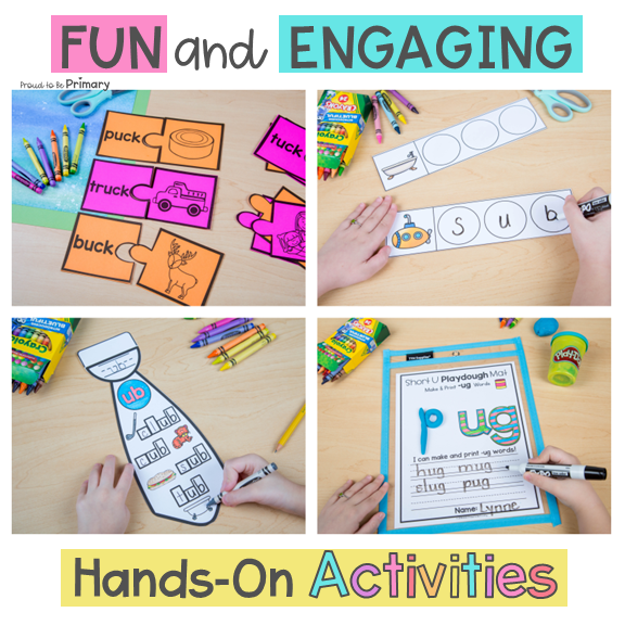 Word Family Short 'U' Vowel CVC and CVCC Activities for Kids – Proud to ...