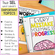 Growth Mindset Activities, Posters & Bulletin Board + SMART Goal Setti