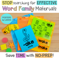 Long Vowel Word Family Activities Bundle