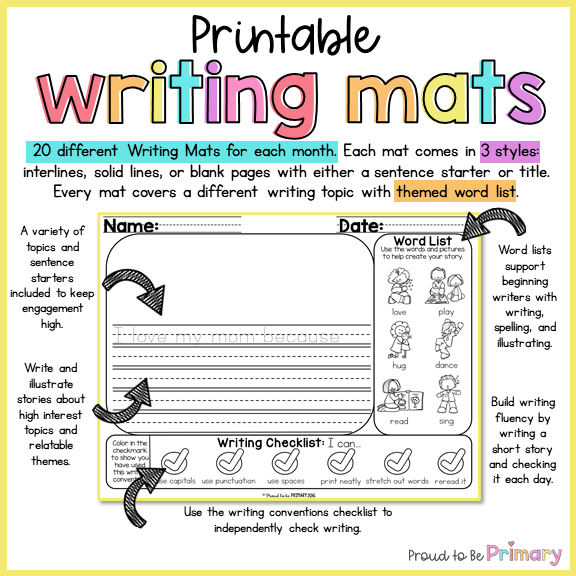 Writing Prompts Practice for May – Proud to be Primary