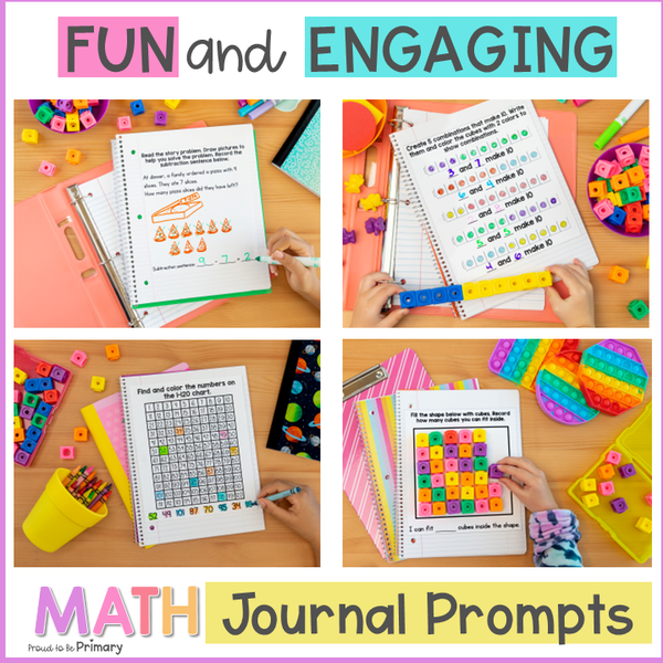 1st Grade Math Word Problems Interactive Journal Prompts Small Group A