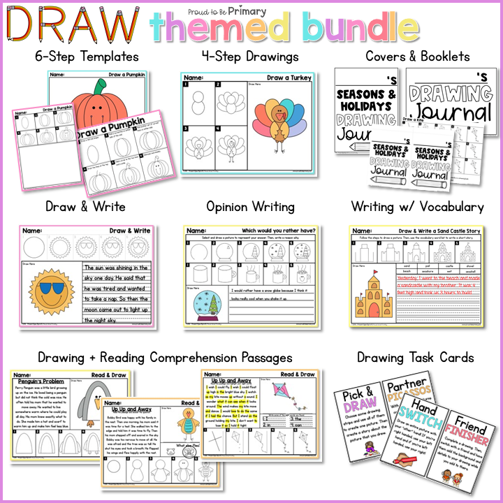 125 Themed Directed Drawings & Reading and Writing Activities – Proud ...