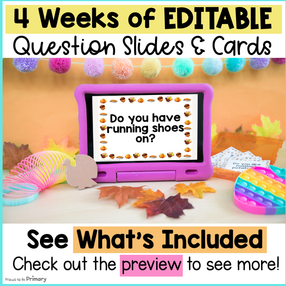 November Question of the Day Cards – Proud to be Primary