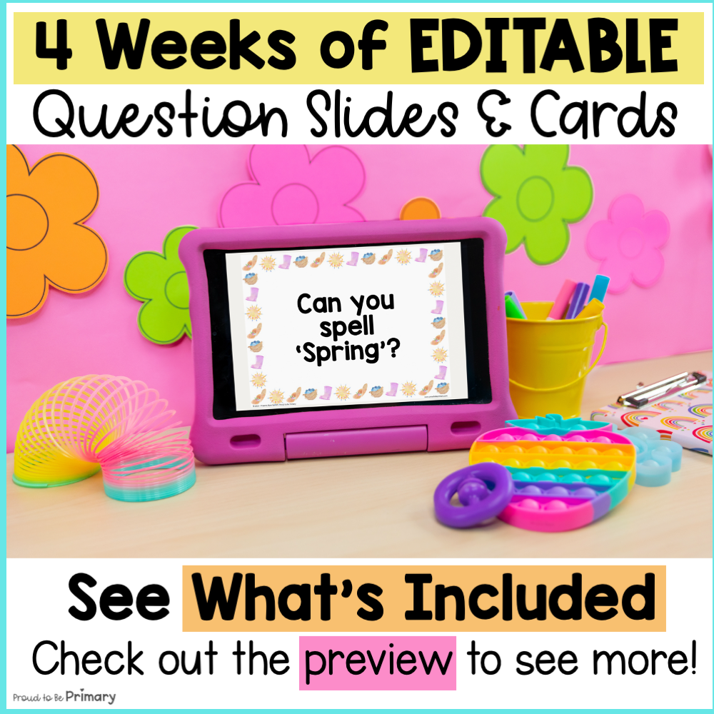 April Question of the Day Cards for Morning Meeting – Proud to be Primary