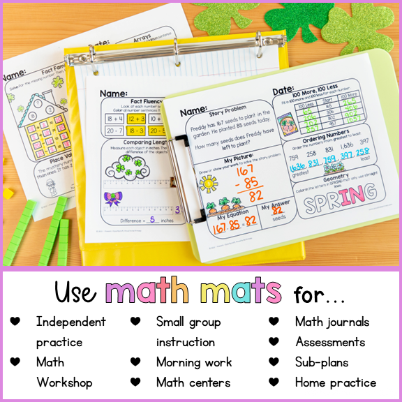 March Math Spiral Review Worksheets for 2nd Grade – Proud to be Primary