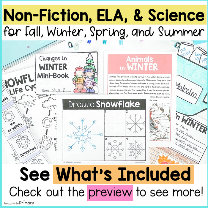 Seasons Non-Fiction ELA & Science {Fall, Winter, Spring, Summer} BUNDL