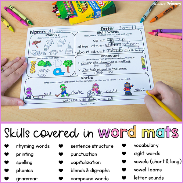 January Word Work and Daily Language Arts Review – Proud to be Primary