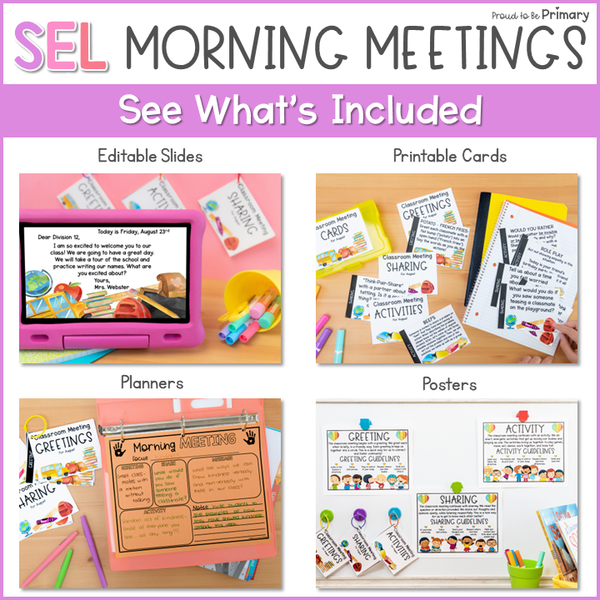 Back to School August Good Morning Meeting Google Slides SEL Activitie