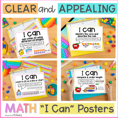 Guided Math Talk Posters 1st Grade I Can Statements Math Common Core S