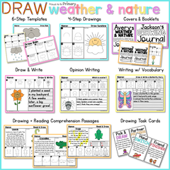 Step-by-Step Directed Drawing & Writing - Weather, Bugs, Plants, Tree
