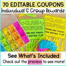 Student & Class Reward Coupons EDITABLE - Classroom Management