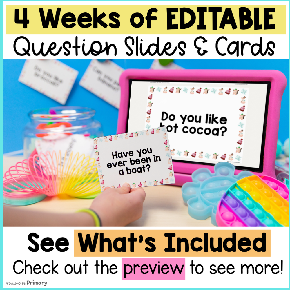 January Question of the Day Cards for Morning Meeting – Proud to be Primary