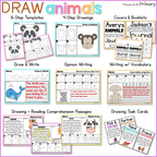 Directed Drawing Animals, Pets Ocean Zoo- Writing & Reading Activities